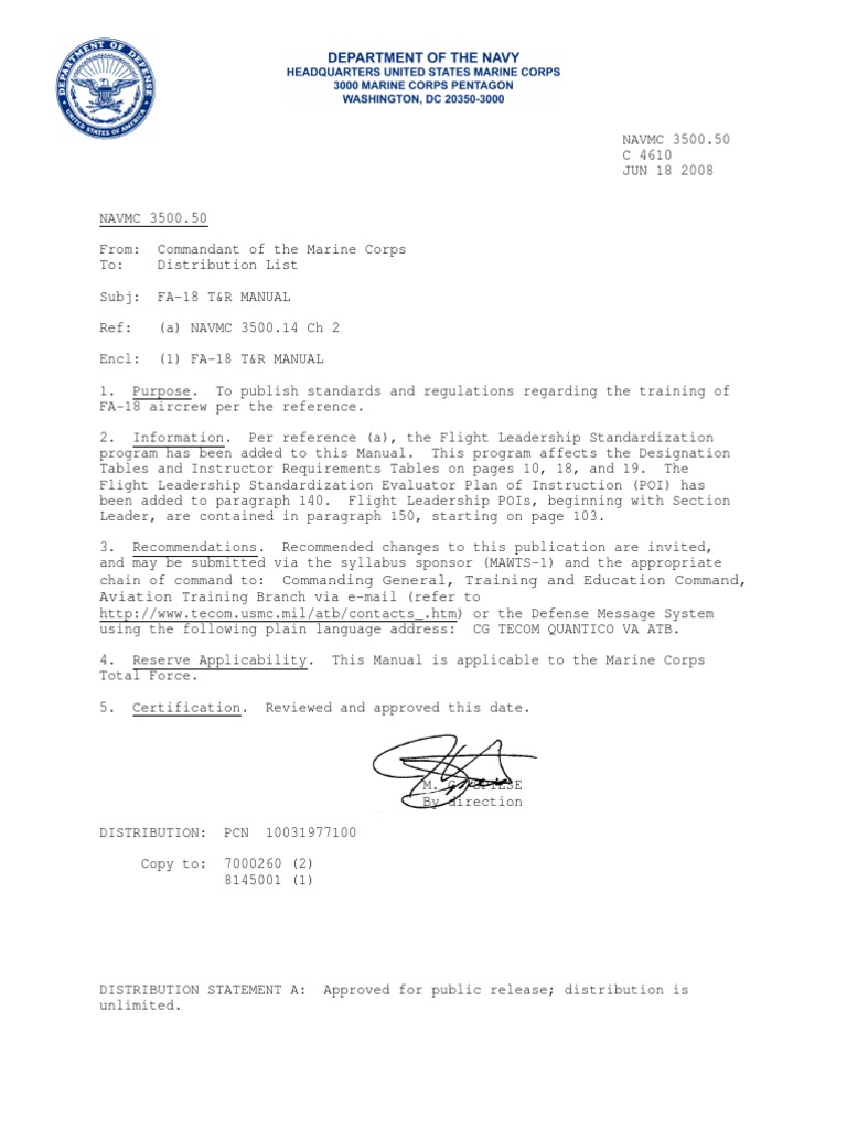 Navmc 3500.50 | Download Free PDF | Marine Air Ground Task Force ...