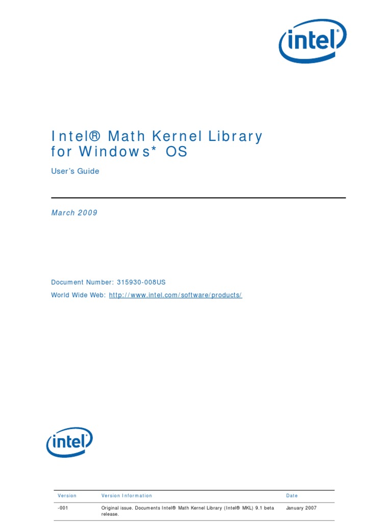 Win Fortran MKL Userguide | PDF | Library (Computing) | Thread (Computing)