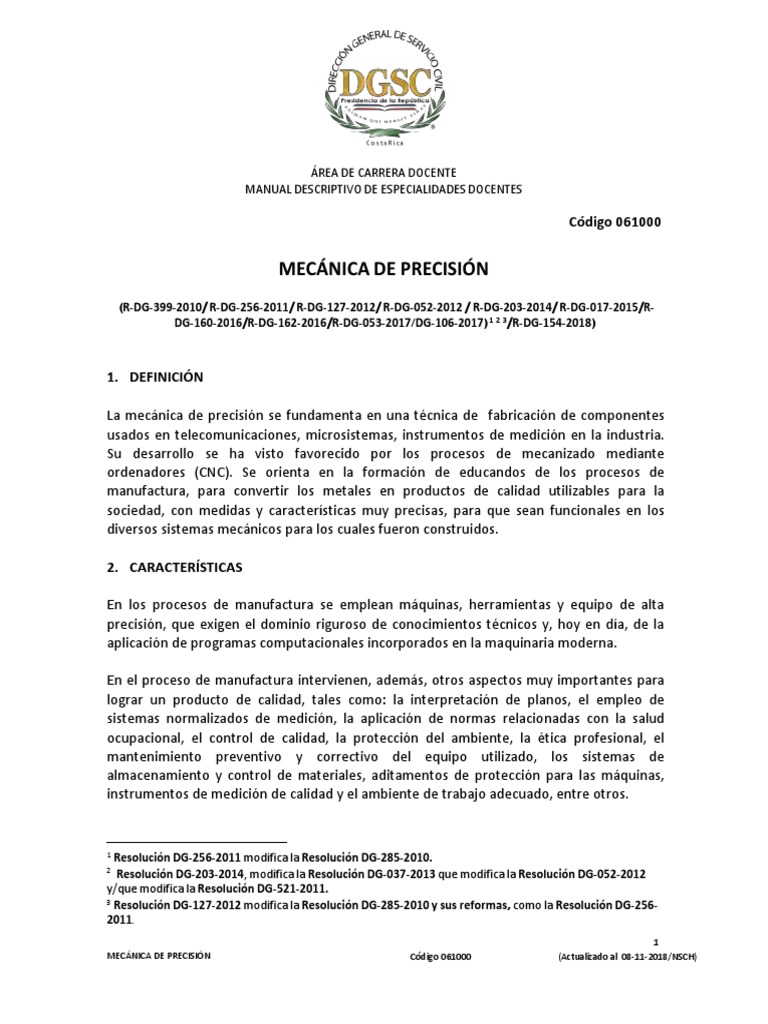 Mecanica de Precision | Tecnología | Ingeniería