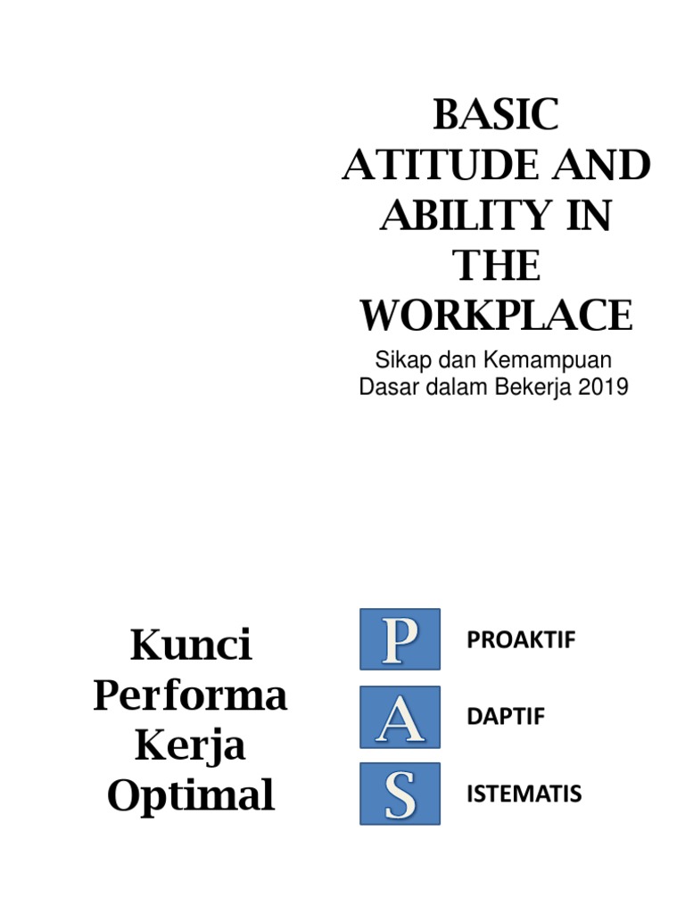 Basic Attitude and Ability in The Workplace | PDF