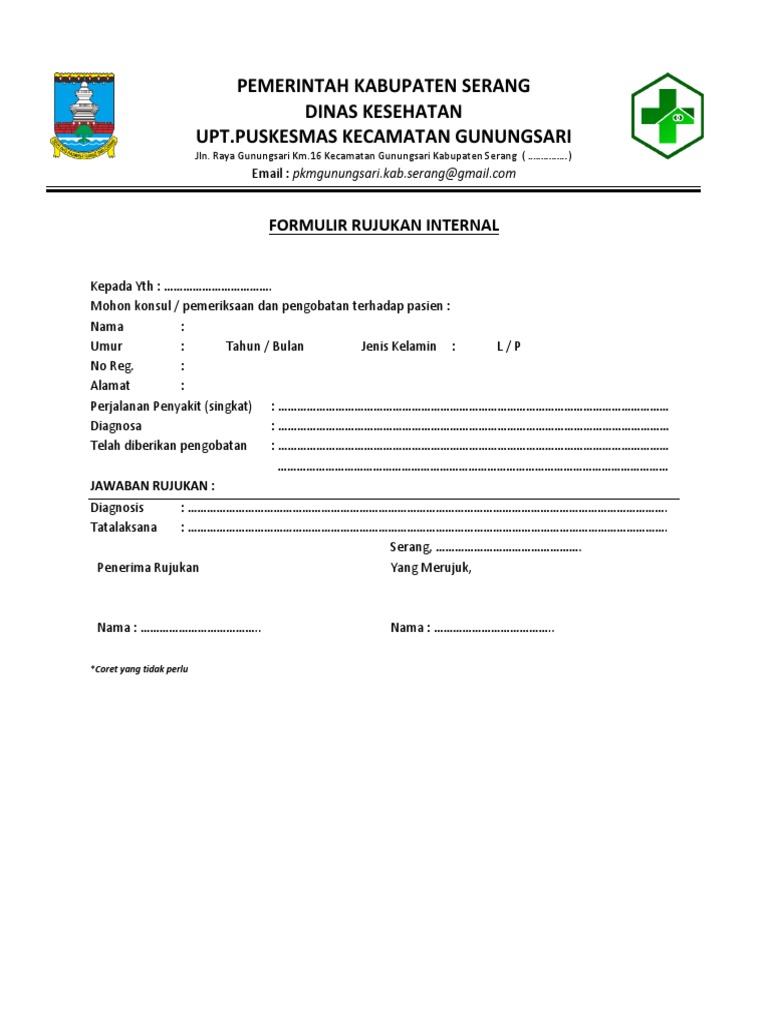 Formulir Rujukan Internal | PDF