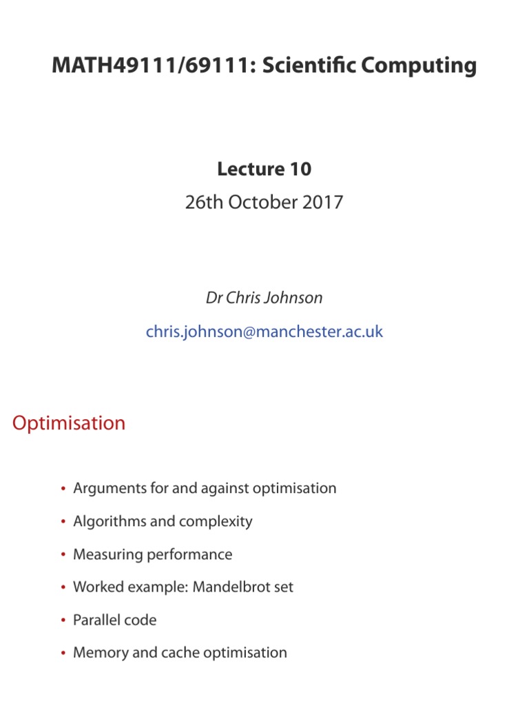 Lecture 10 | PDF | Program Optimization | Parallel Computing