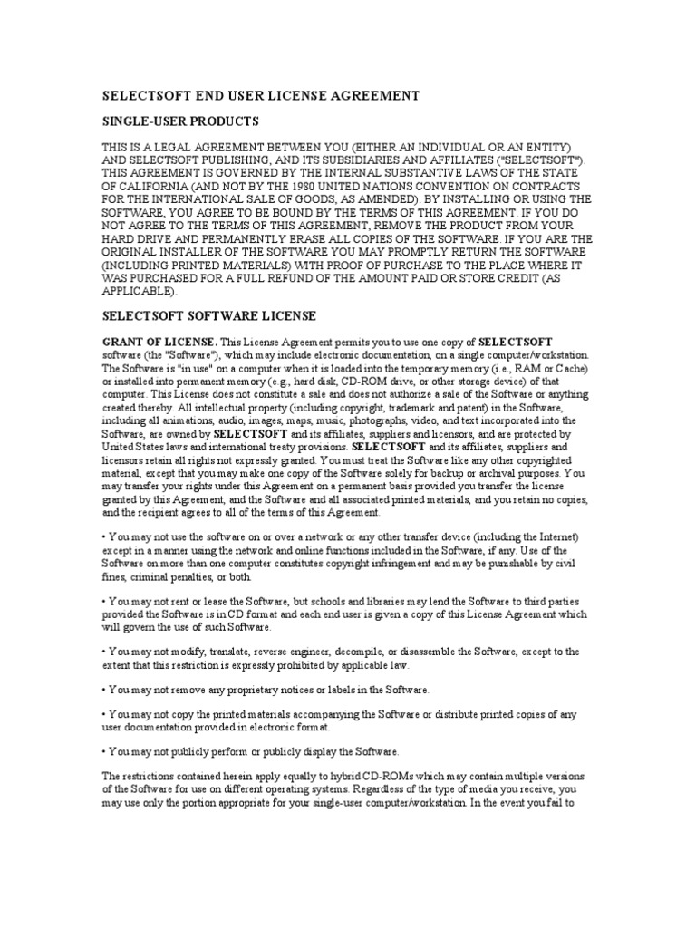 Eula | PDF | License | Damages