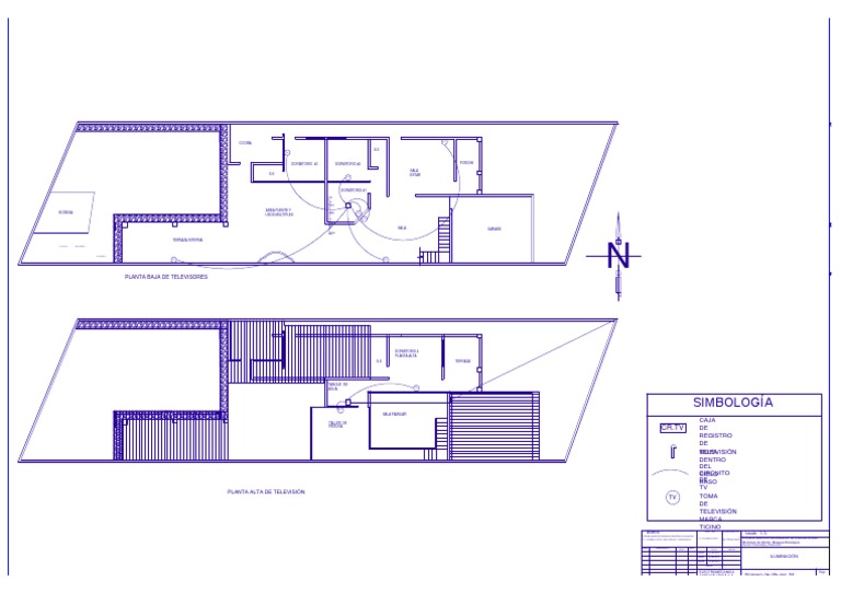 TELEVISIÓN Plano AUTOCAD | PDF | Naturaleza
