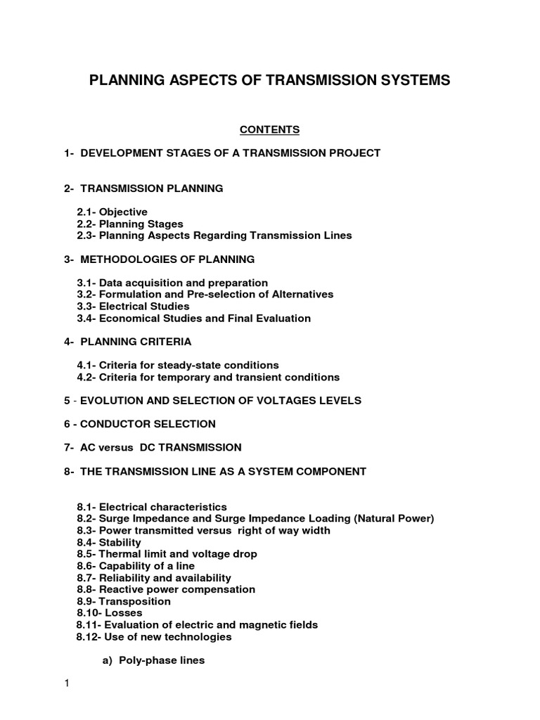 01 Transmission Planning | PDF | Electric Power Transmission ...