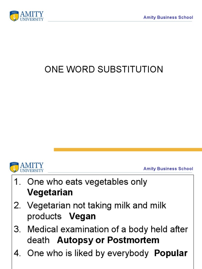 One Word Substitution | PDF