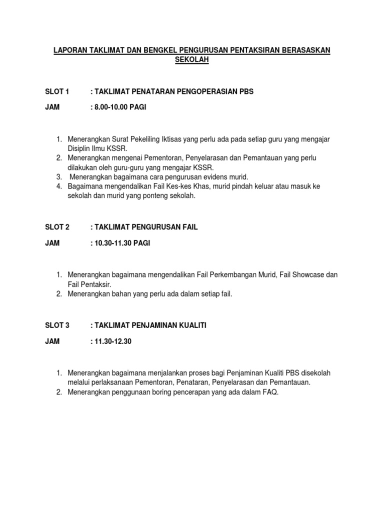 Contoh Pelaporan | PDF