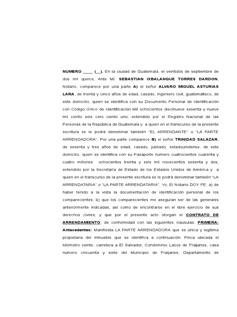 Contrato Dearrendamiento | PDF | Sociedad de responsabilidad limitada ...