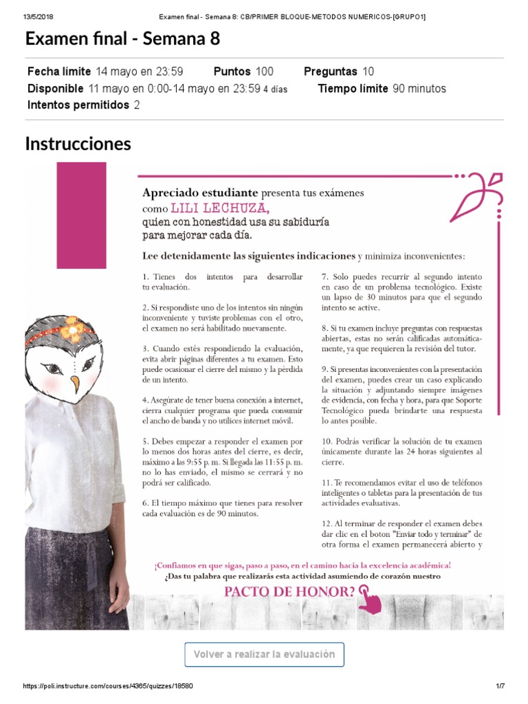 Examen Final - Semana 8 - METODOS | PDF | Ecuaciones | Matemáticas ... Examen Final - Semana 8 - METODOS | PDF | Ecuaciones | Matemáticas ...