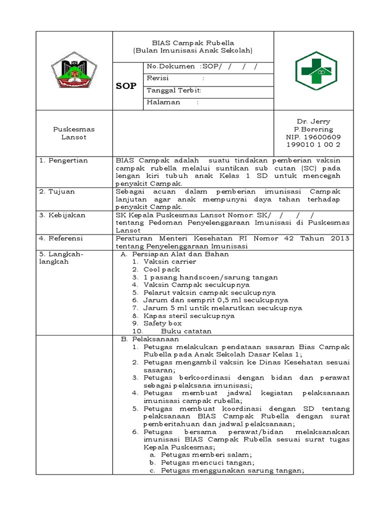 Contoh Format SOP | PDF