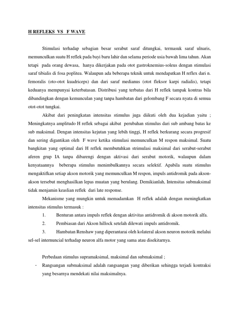EMG H Refleks F Wave | PDF