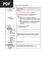 Detailed Lesson Plan in Impulse Activity | PDF | Force | Momentum