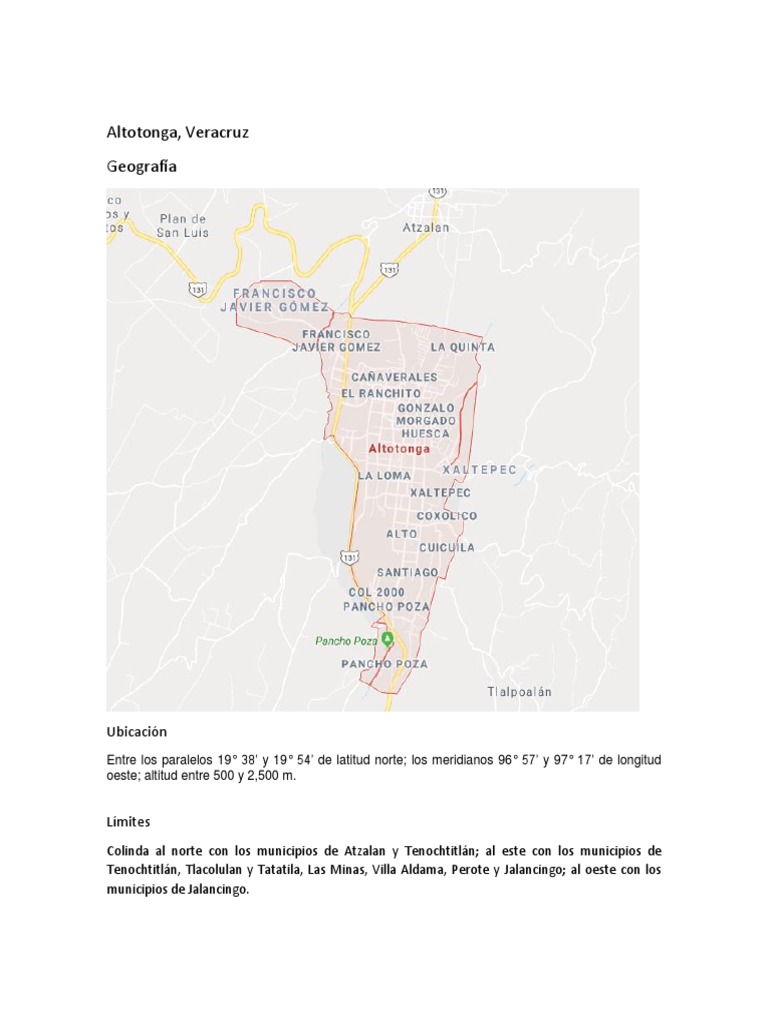 Mapa y Clima de Altotonga, Veracruz | PDF | Ciencias atmosféricas ...