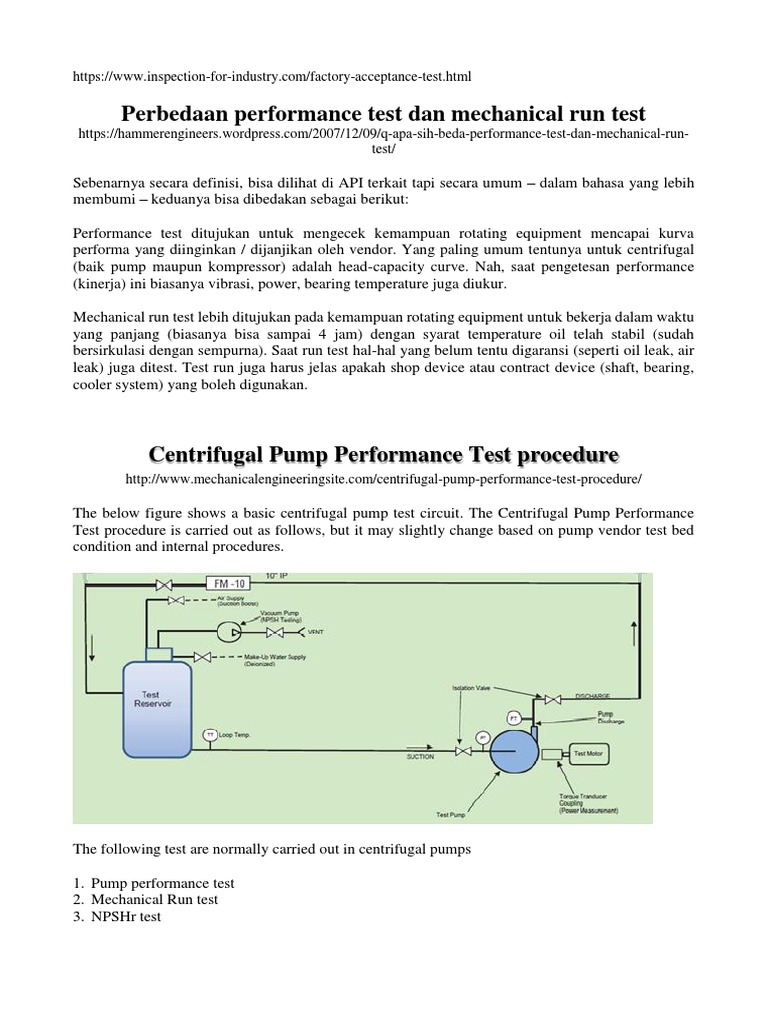 Factory Acceptance Test (FAT) | Pump | Bearing (Mechanical)