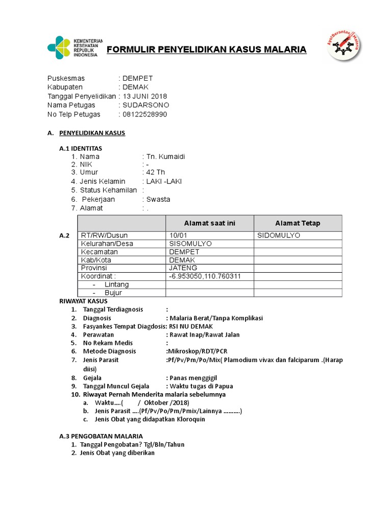 Pe Malaria Sidomulyo | PDF