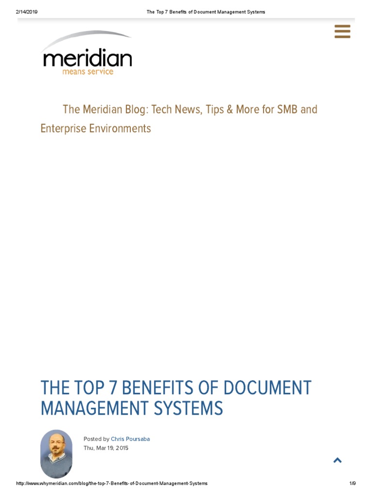 The Top 7 Benefits of Document Management Systems | PDF | Regulatory ...