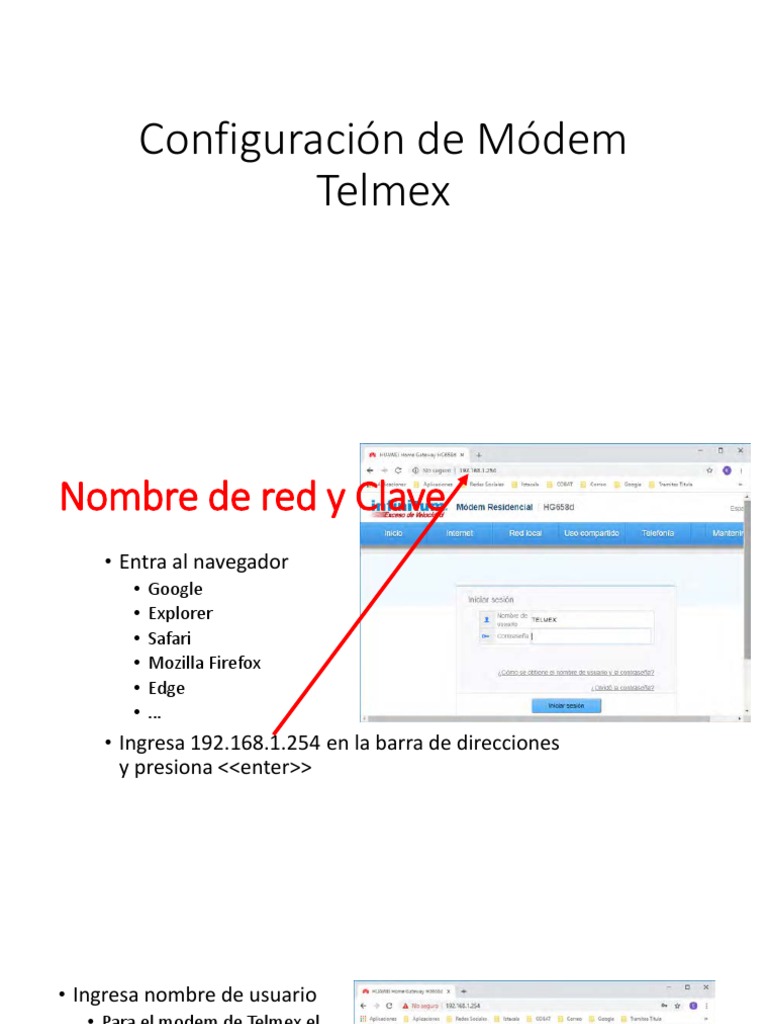Configuración del Módem Telmex | PDF