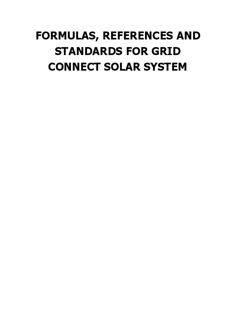 Grid Connect Formulas - Basic | PDF