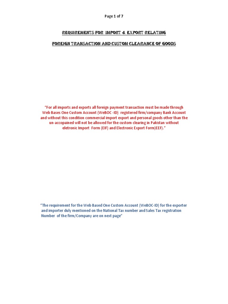 WeBOC Registration Requirements Guide | PDF | Receipt | Taxes