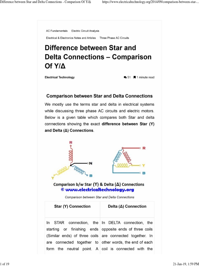Star Vs Delta | PDF | Electromagnetism | Electrical Equipment
