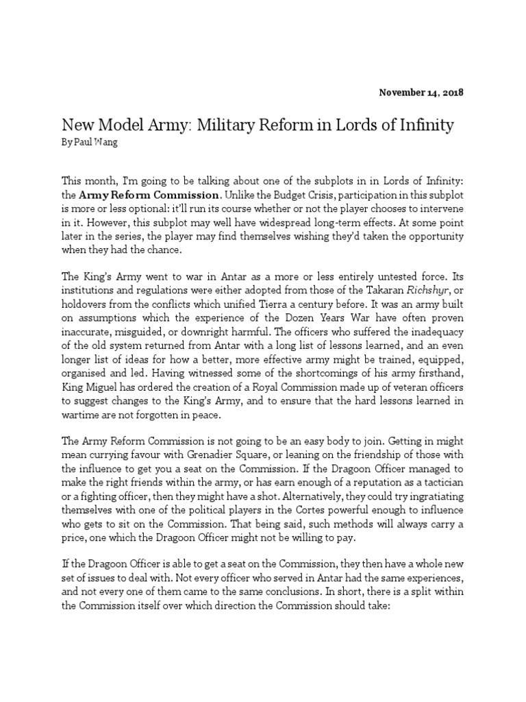 Update To Lords of Infinity | PDF | Corps | Cavalry
