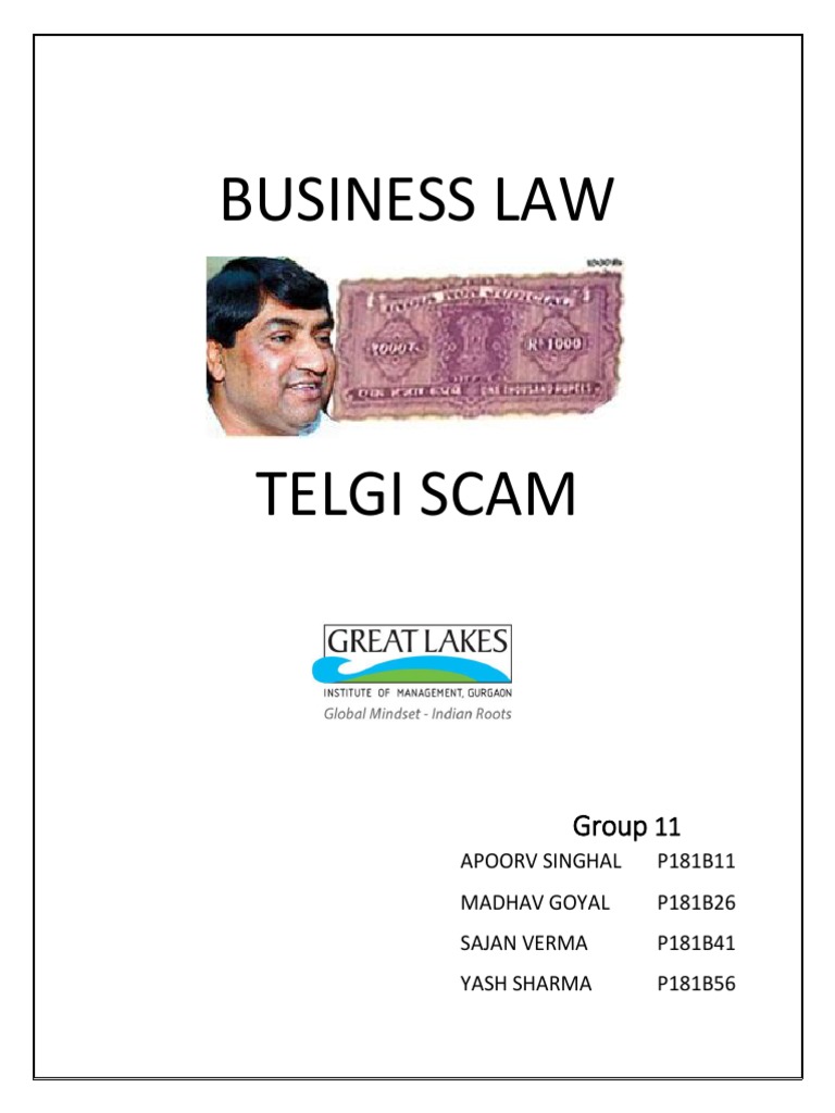 Group 11 Sec B Telgi Scam | PDF | Misconduct | Law Enforcement