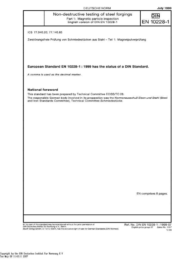 En 10228-1 - Magnetic Standard | PDF
