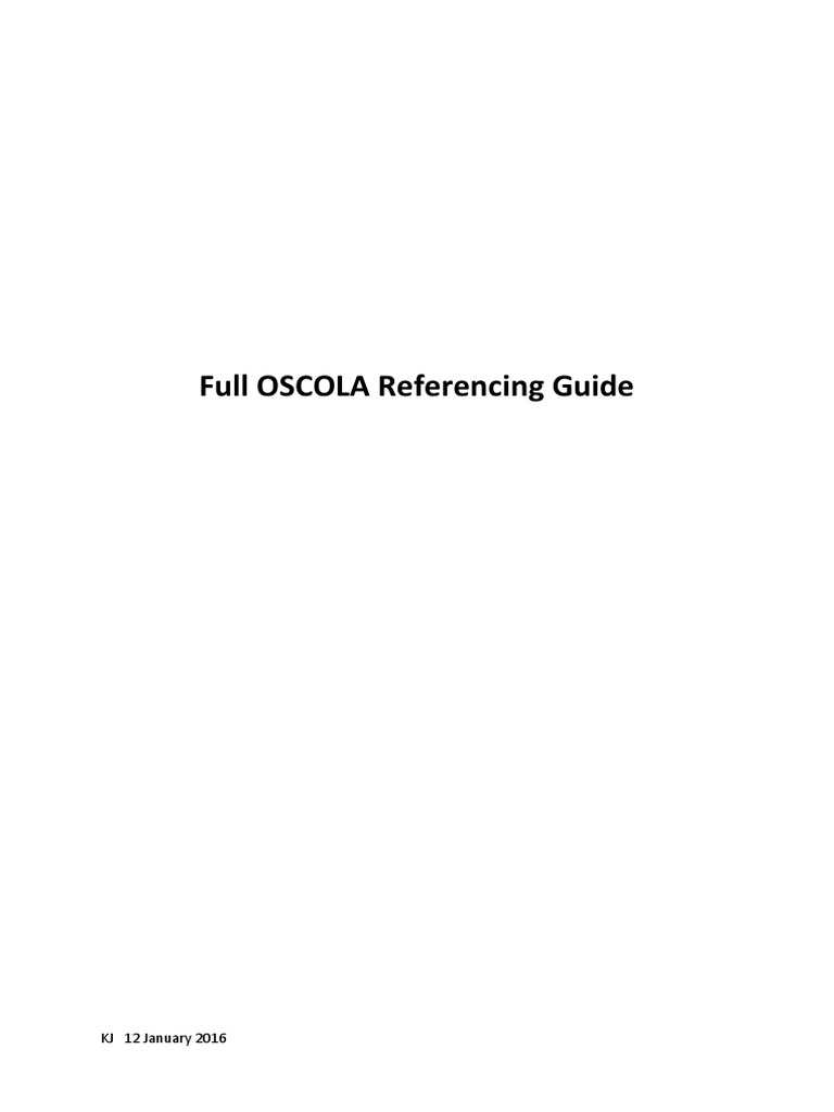 Full OSCOLA Referencing Guide | PDF | Citation | Justice