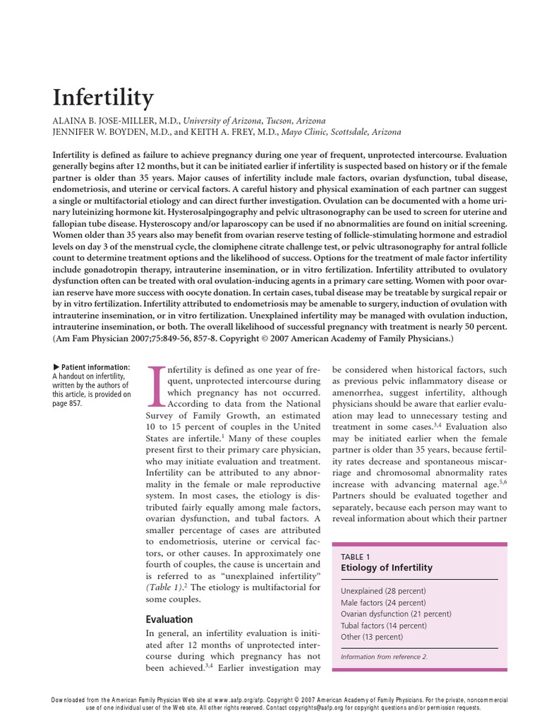 Gyn Infertility PDF | Download Free PDF | Menstrual Cycle | Infertility