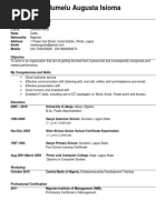 CV Sample in Nigeria | PDF | Cognition | Learning