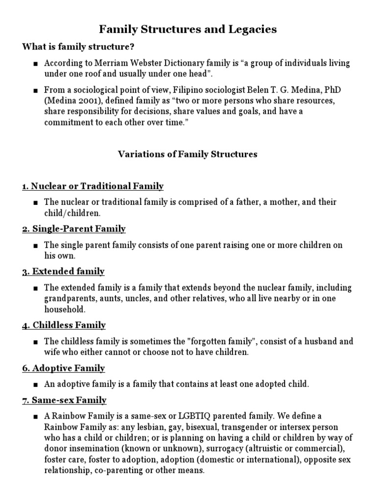 Family Structures and Their Legacies | PDF | Family | Sibling