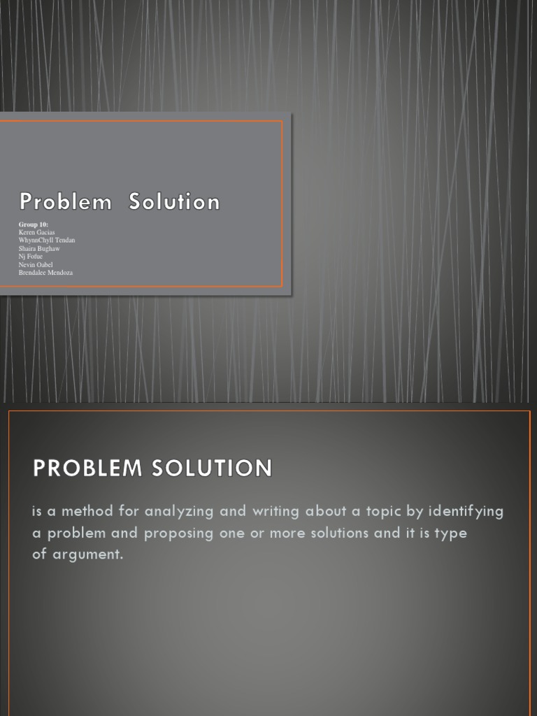 Problem Solution Pdf