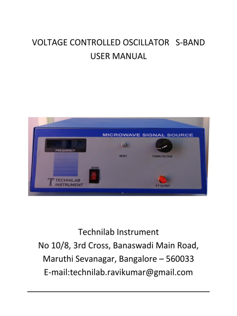 User Manual VCO | PDF | Microwave | Electrical Connector