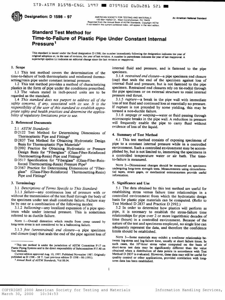 Astm d1598 | PDF
