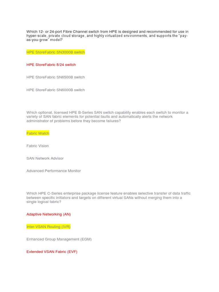 Introduction To SANs Test | PDF | Routing | Booting