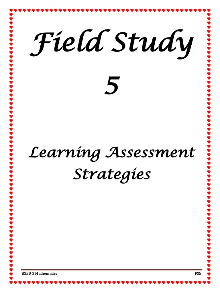 Field Study 5: Learning Assessment Strategies | PDF | Educational ...