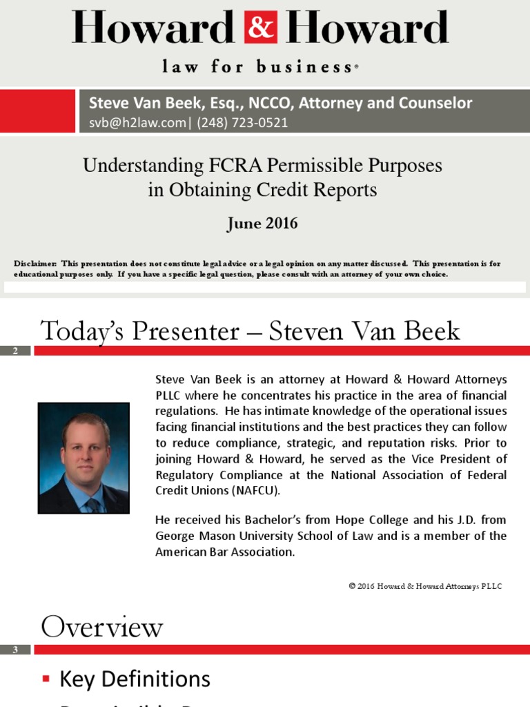 Fair Credit Report Act Permissible Purposes | PDF | Credit History ...