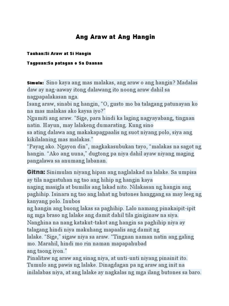 Ang Araw at Ang Hangin 123 | PDF