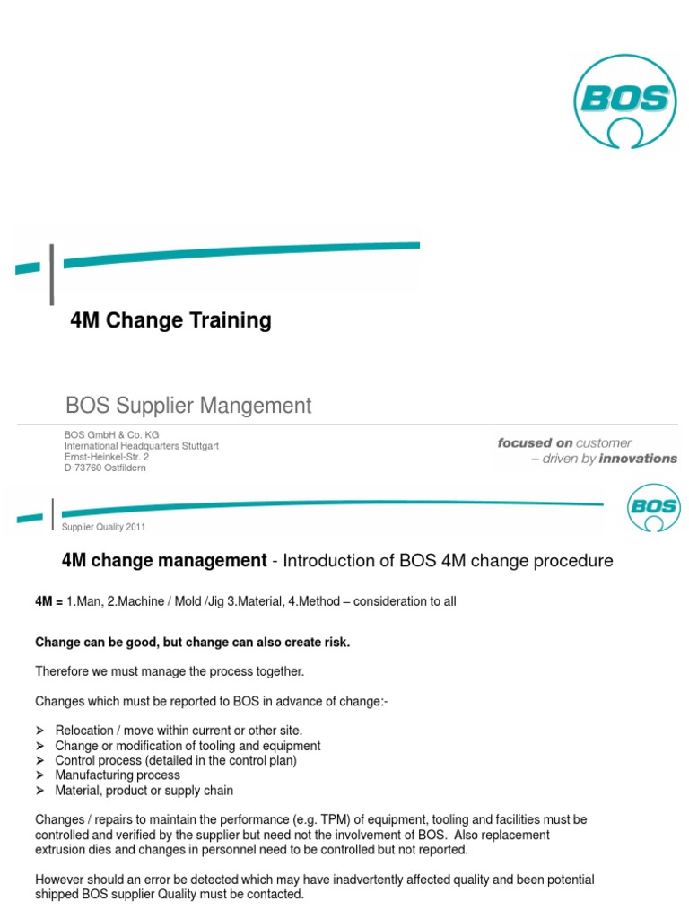 4M Change Training | PDF