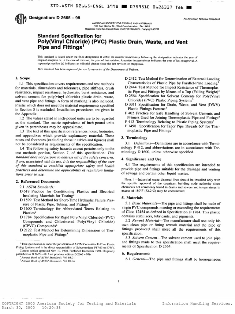Astm d2665 | PDF