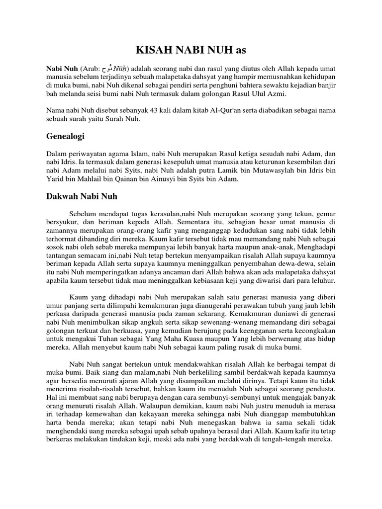 Kisah Nabi Nuh: Dakwah dan Penolakan | PDF | Agama & Spiritualitas