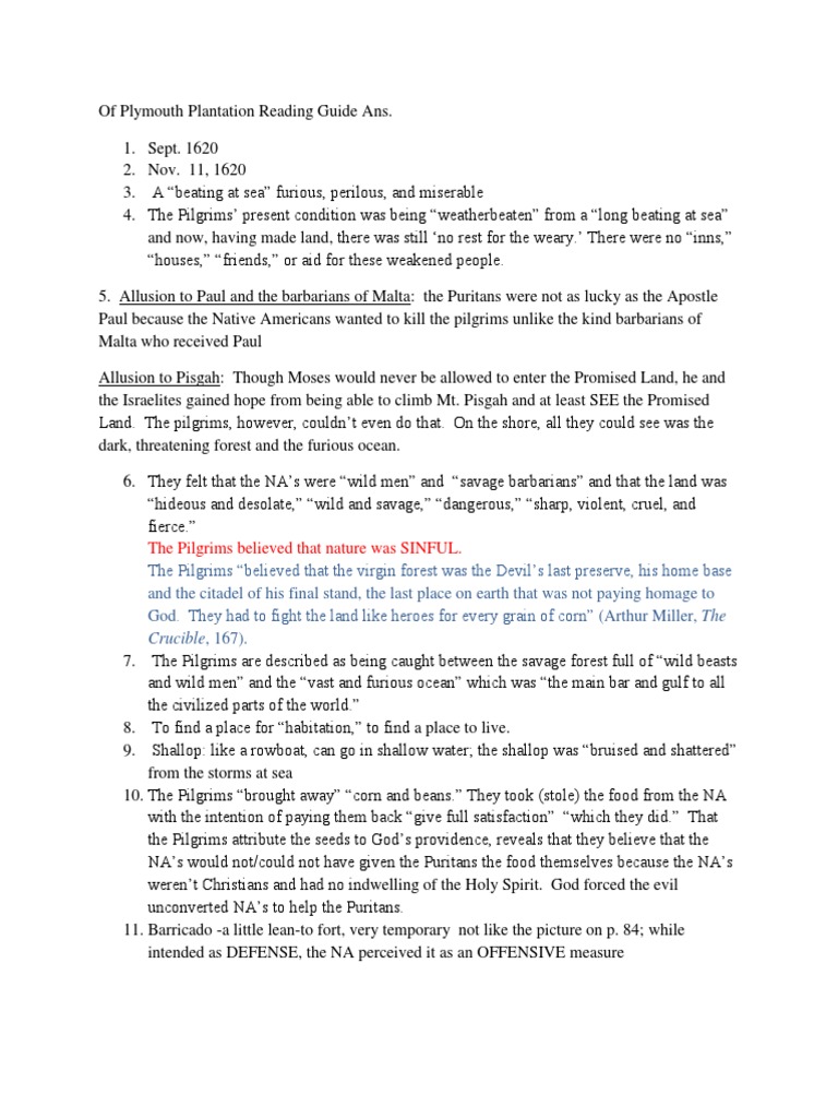 Plymouth Plantation Pilgrims' Struggles | PDF