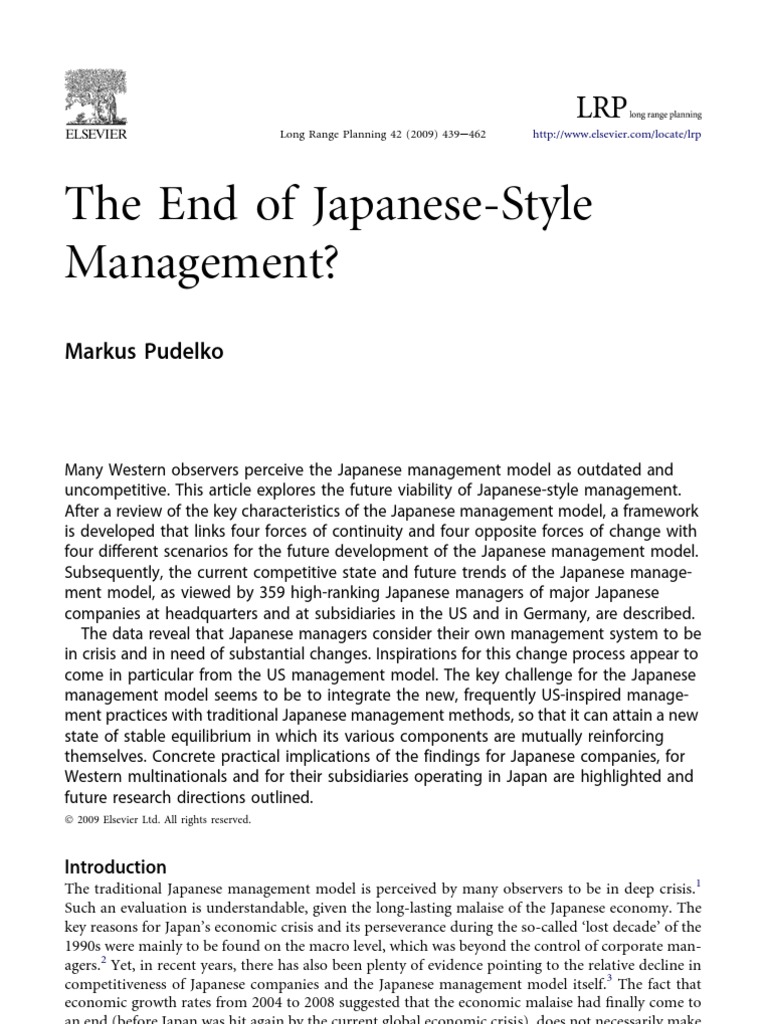The End of Japanese-Style Management | PDF | Survey Methodology | Japan