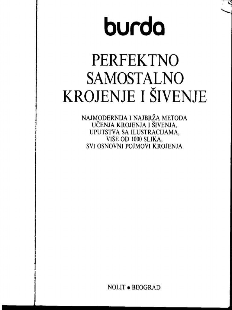 Perfektno Samostalno Krojenje I Sivenje, Burda Nolit | PDF