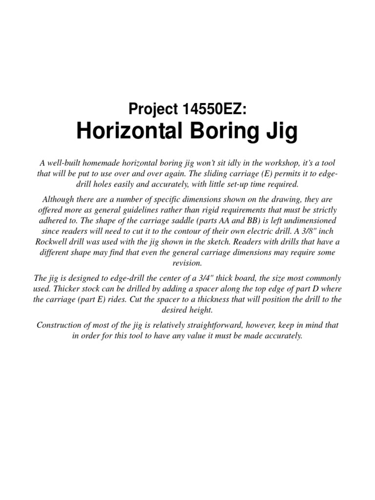 Homemade Horizontal Boring Jig Guide | PDF | Plywood | Drill