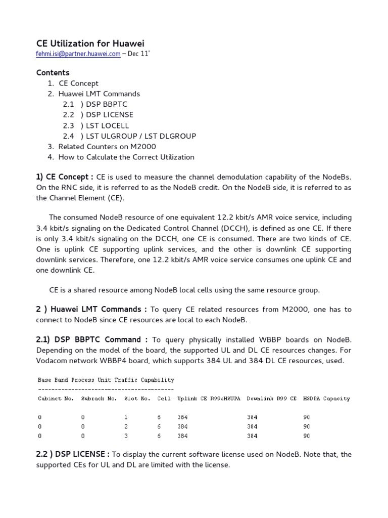 CE Utilization For Huawei | PDF | Digital Signal Processor ...