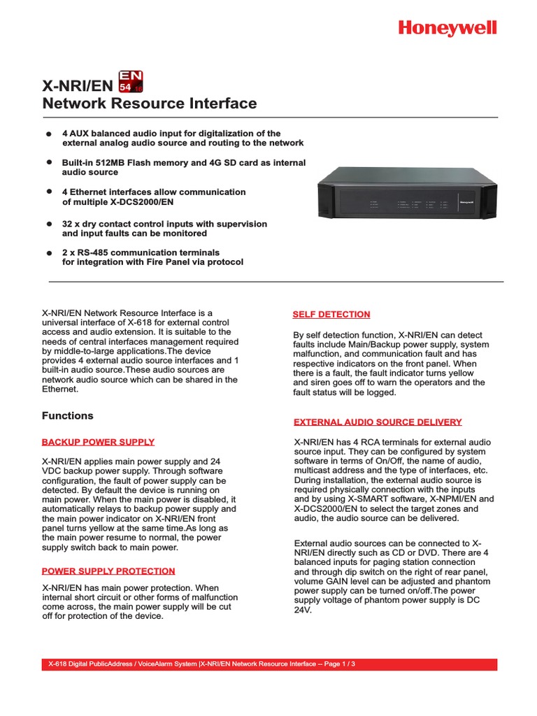 X-NRI-En - Network Resource Interface | PDF | Power Supply | Decibel