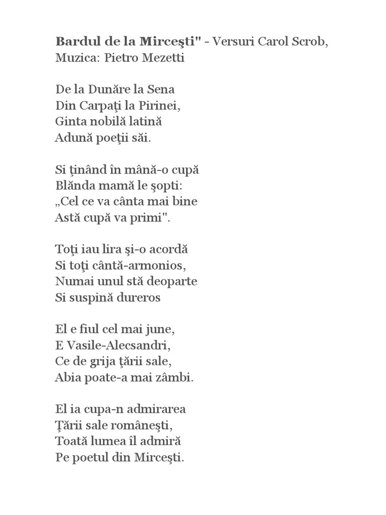 Bardul de La Mircesti | PDF