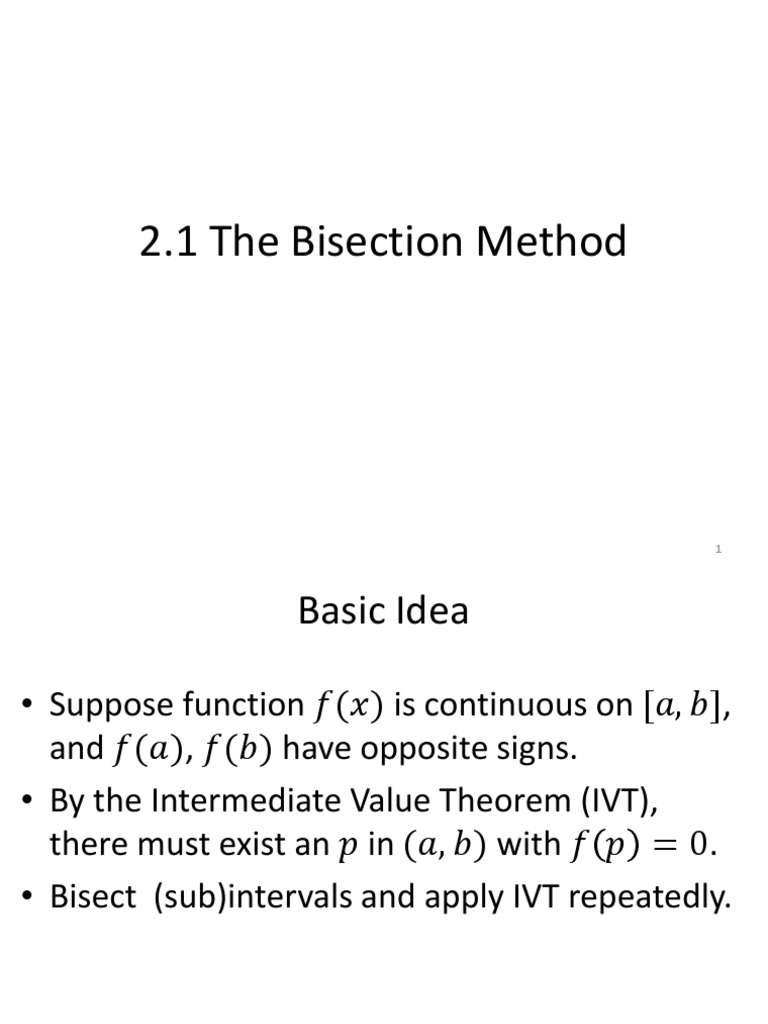 2.1 The Bisection Method | PDF | Algorithms And Data Structures | Computer Programming