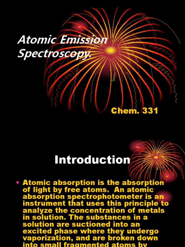 Atomic Emission Spectroscopy Overview | PDF | Emission Spectrum ...